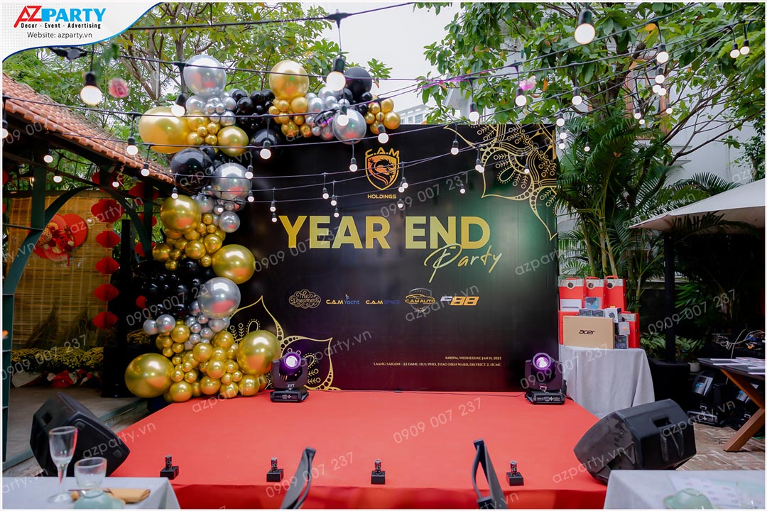 Tham khảo ngay các mẫu backdrop Year End Party đẹp